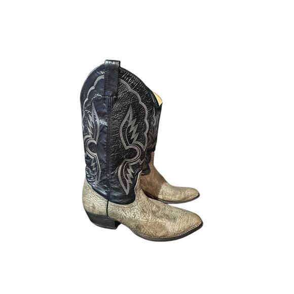Tony Lama | Shoes | Vtg Tony Lama Mens Leather Cowboy Boots Elephant ...